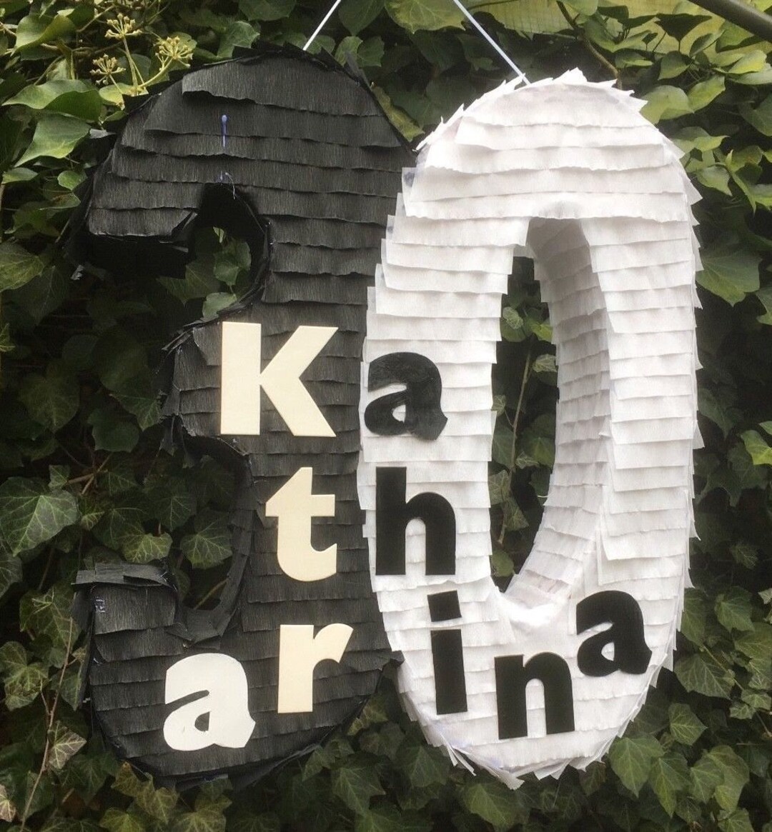 Pinata Number 30 Black White Black White Money Gifts Box Impact Pinata ...