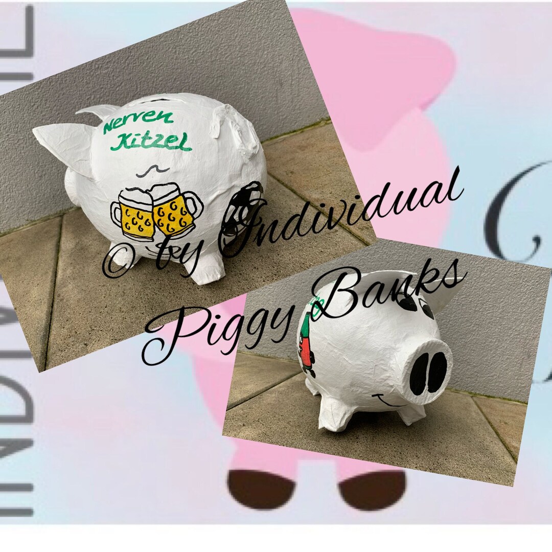 Piggy Bank Money Gift Birthday Men's Gift Motif: Beer Bottle Beer Mug ...
