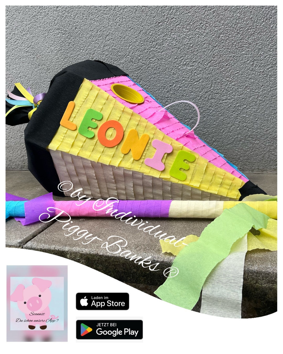 Piñata School Cone Candy Cone Pastel Schoolchild 40 Cm Gift First Day ...