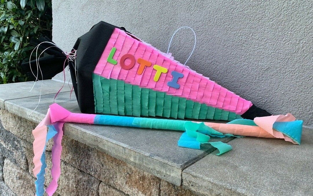 Piñata School Cone XXL Gift School Enrollment Sugar Cone Pastel Shades ...