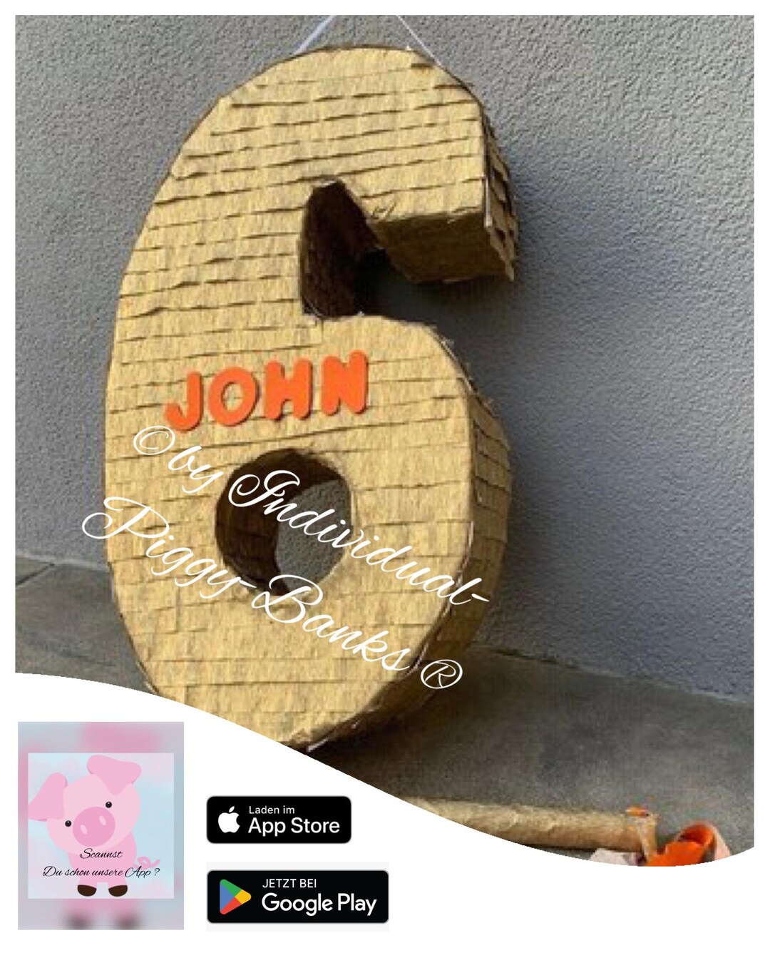 Pinata Number 6 Punch Pinata Birthday Children's Birthday 6th Birthday ...