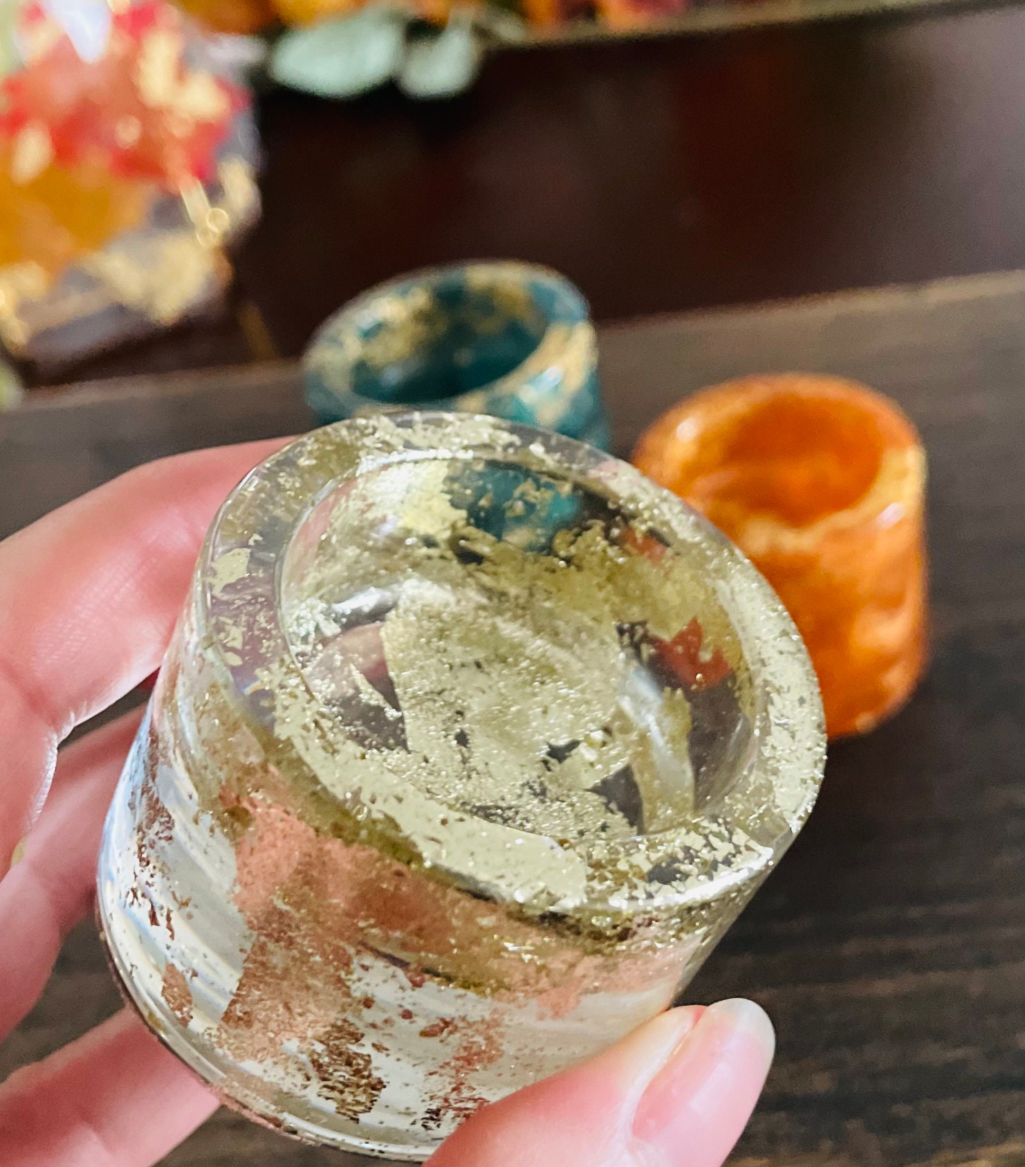 Resin Tea-light Candle Holder, Fall Decoration Set of 3 - Etsy