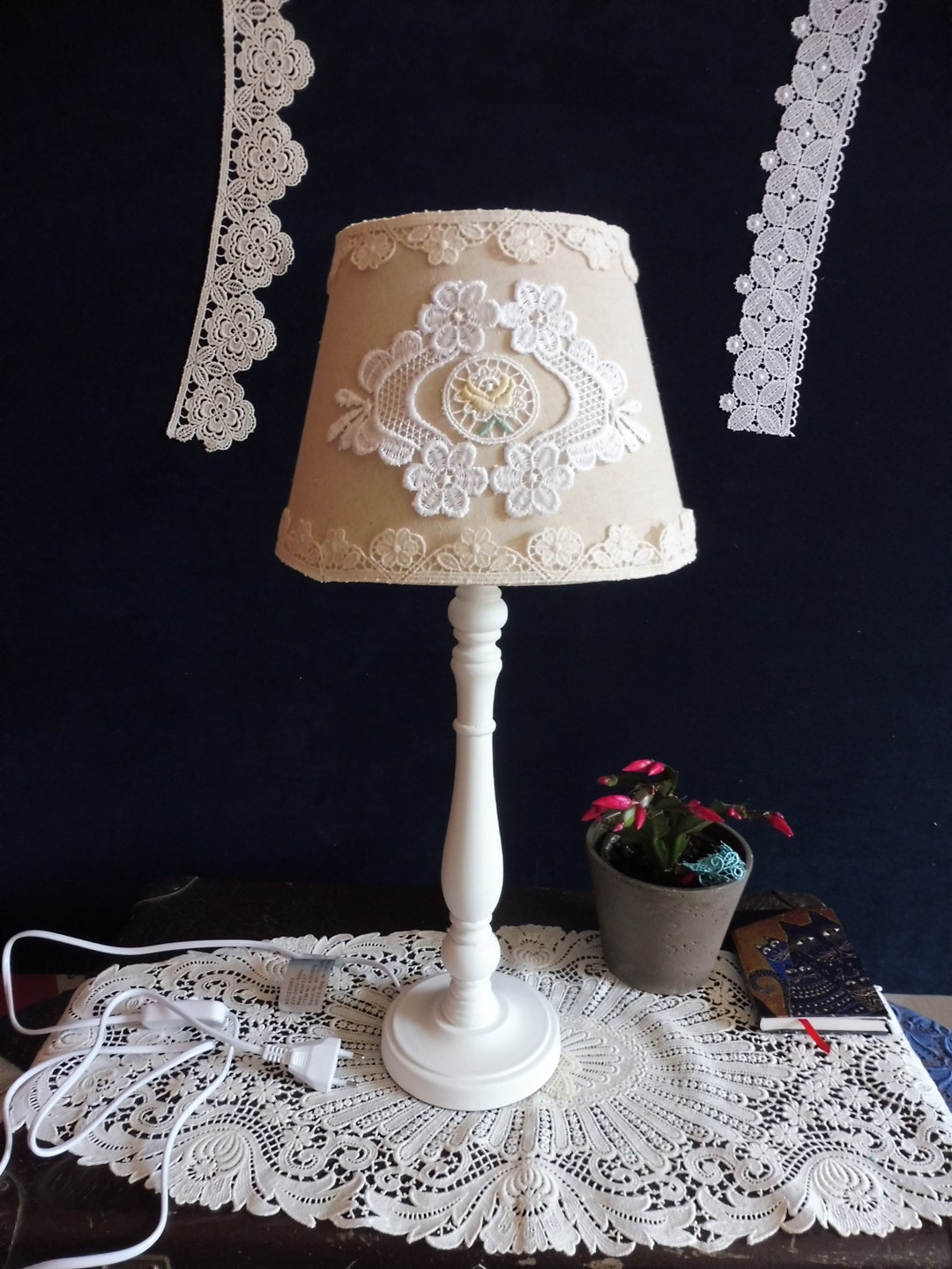 Vintage Table Lamp With Lace.art.no.061 - Etsy New Zealand