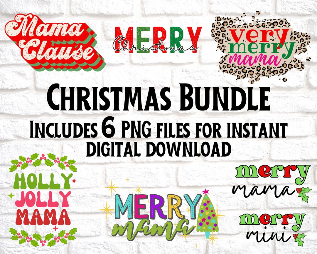 Merry Christmas Bundle PNG -clipart - Sublimation File - Instant ...
