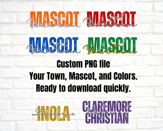 Your Custom School Mascot School Colors PNG Clipart - Etsy