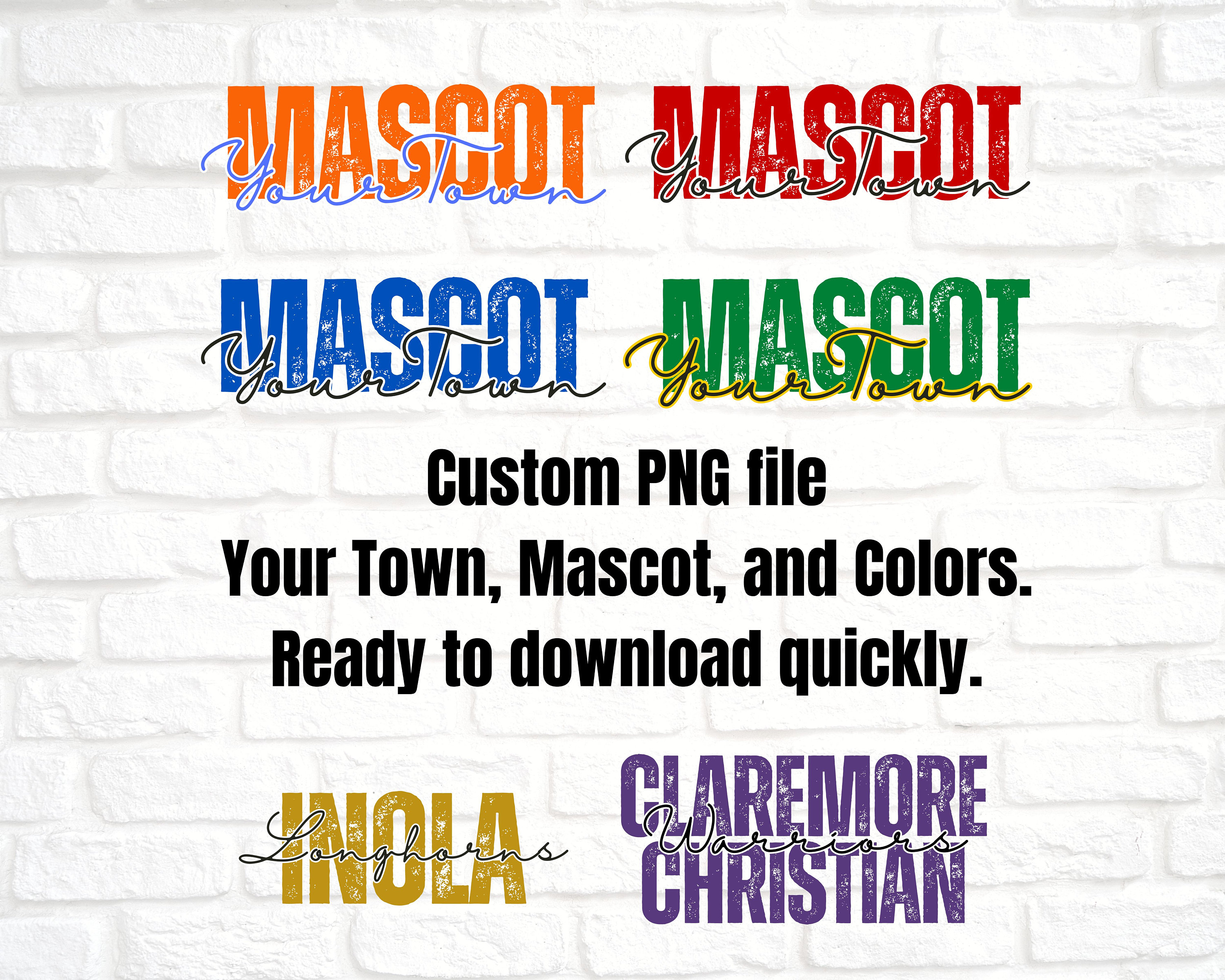 Your Custom School Mascot, School Colors PNG Clipart Sublimation File ...