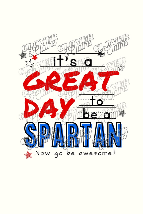 Great Day to Be a Spartan PNG Clipart Sublimation File - Etsy