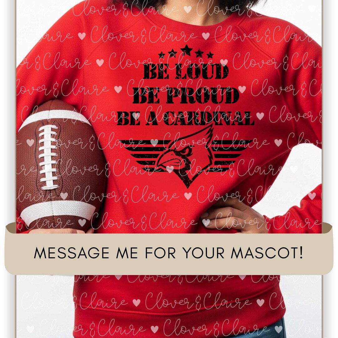 Cardinal Mascot PNG: School Spirit Sublimation Design Digital Download ...