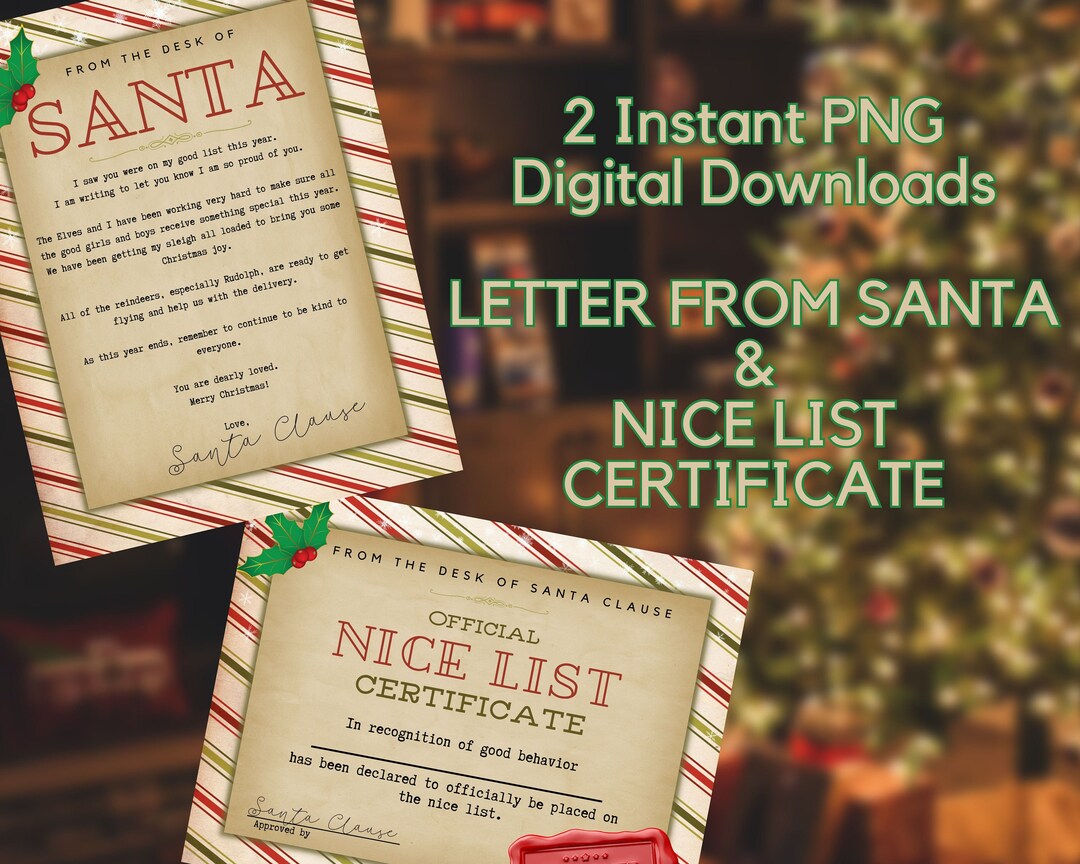 Good List Certificate Letter From Santa Clause PNG - Clipart ...