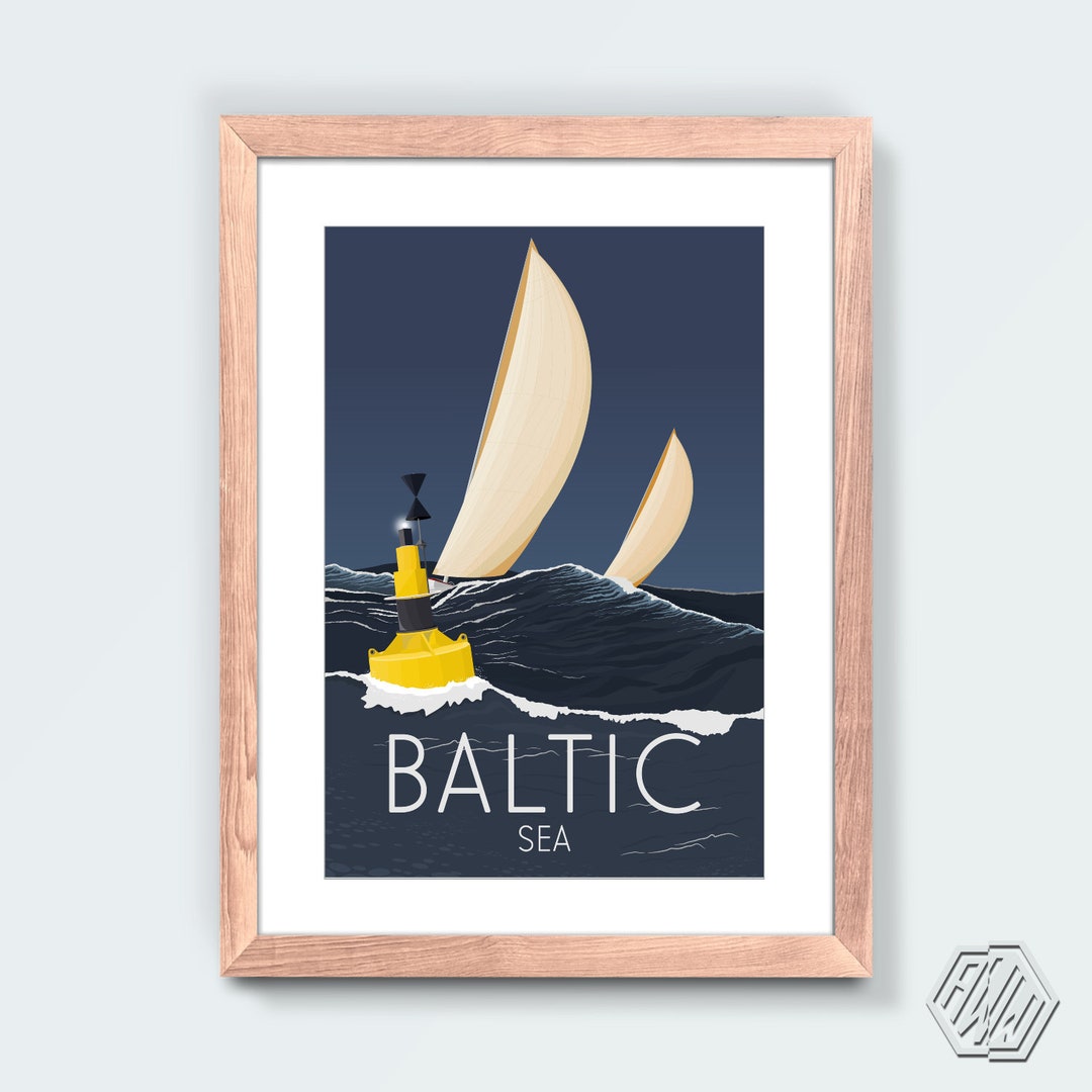 Baltic Sea Print - Baltic Poster - Travel, Baltic, Tall Ship ...
