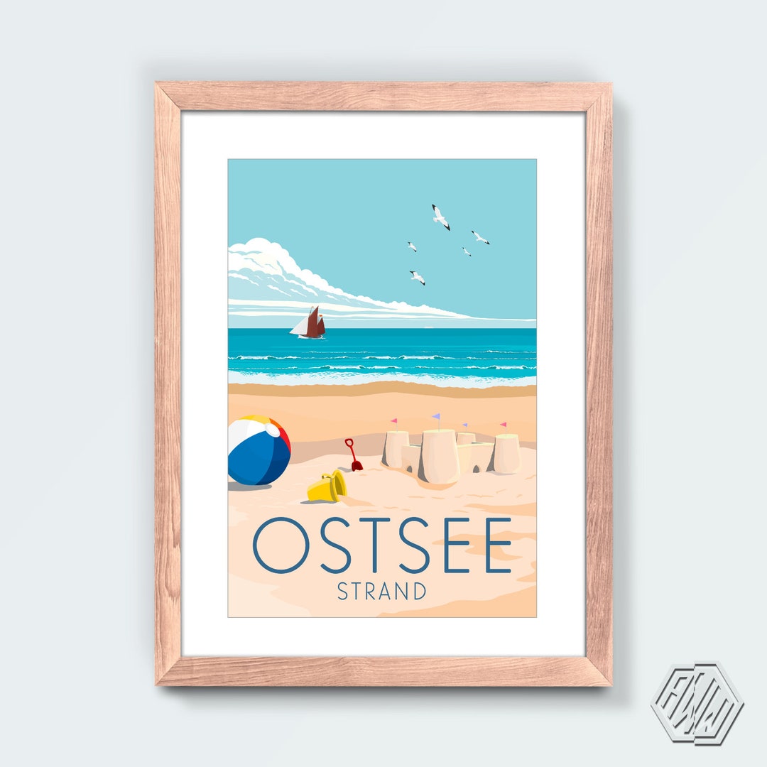 Ostsee Strand Poster Baltic Sea Print Baltic Poster Travel, Baltic ...