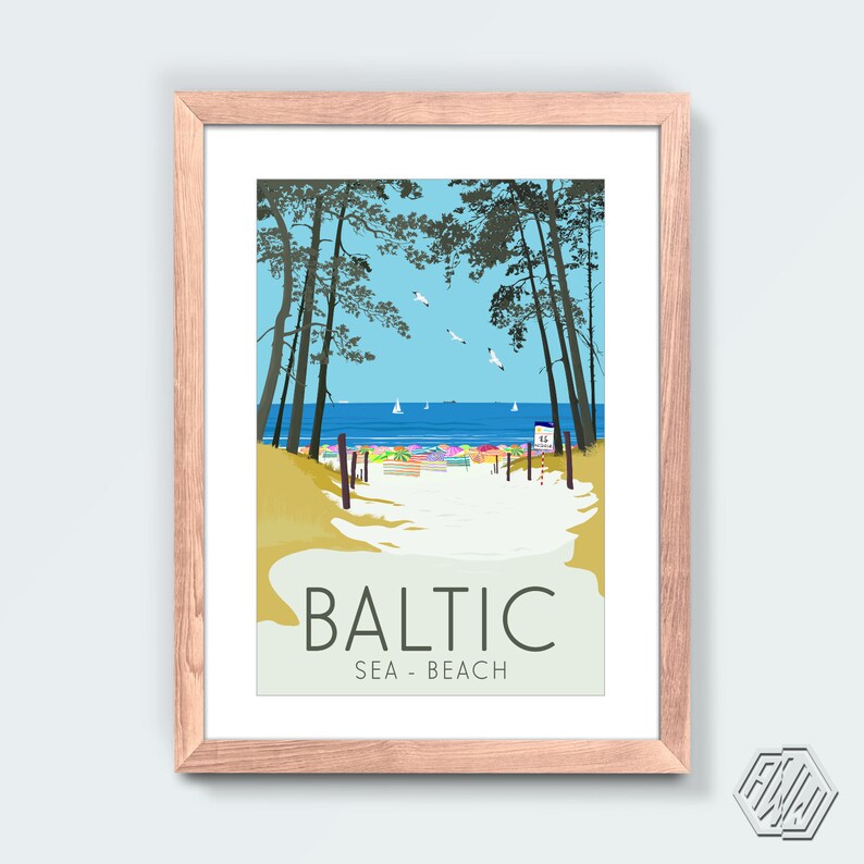 Baltic Sea - Beach - Baltic Poster - Travel, Baltic, Tall Ship ...