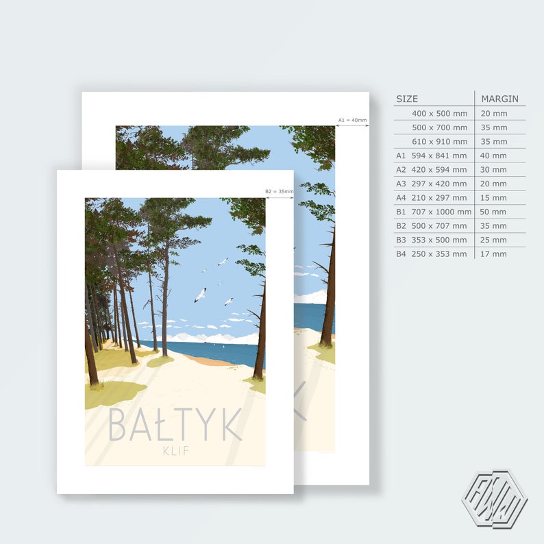 Baltic Sea Cliff Print Baltic Poster Travel, Baltic, Cliff, Decoration ...