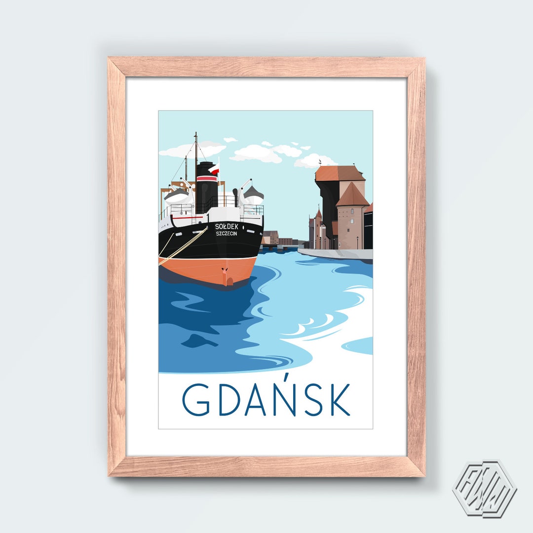 Gdansk Print Gdansk Poster Travel Gdansk Baltic Soldek - Etsy