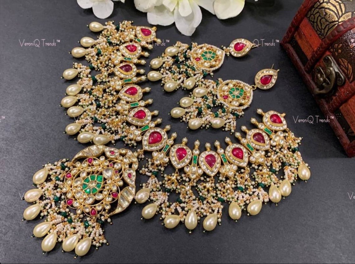 Veroniq Trends-south Indian Style Bridal Necklace-peacock Motif-gold ...