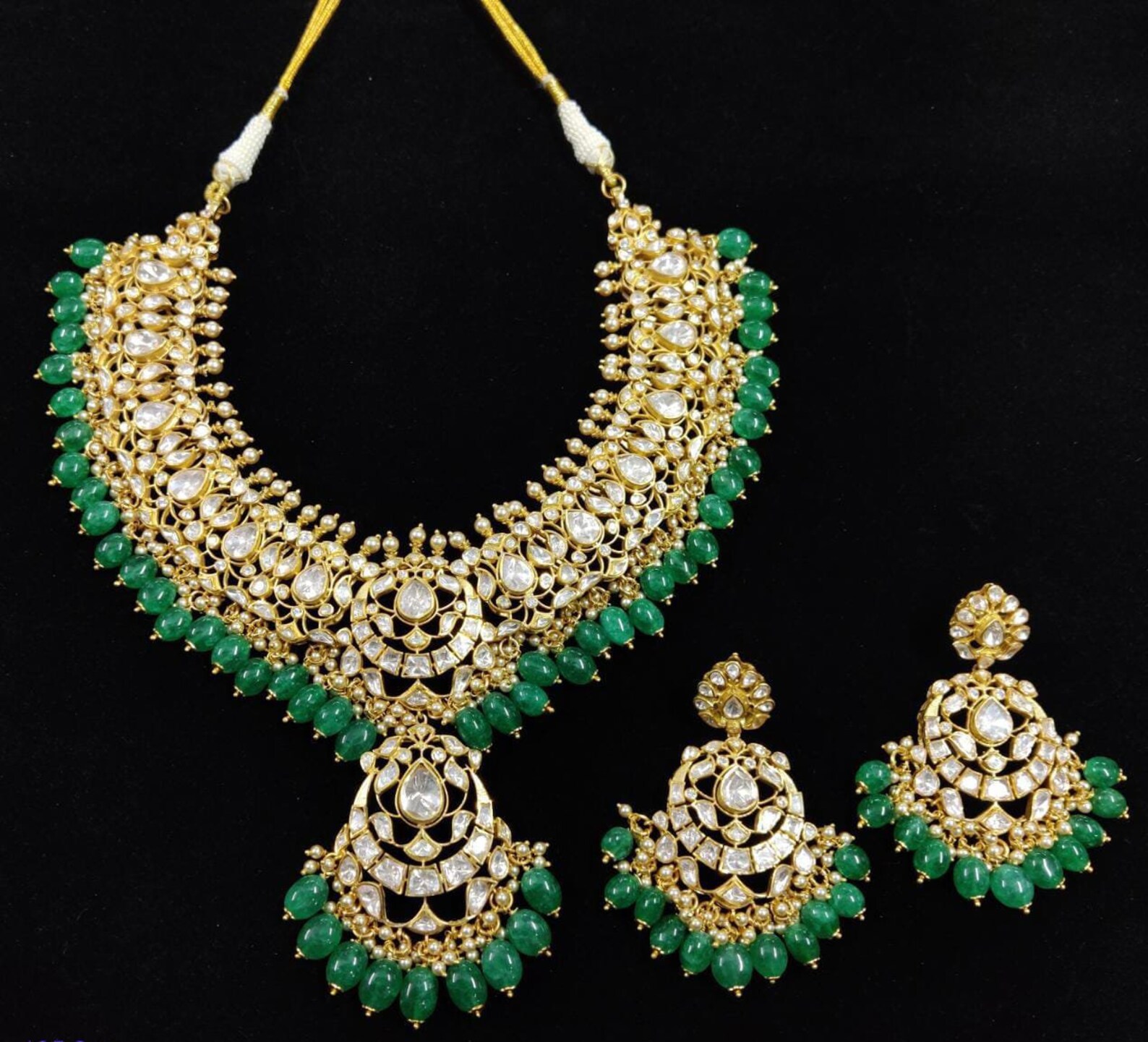 Veroniq Trends-bridal Moissonite Diamond Polki Necklace in 92.5 Silver ...