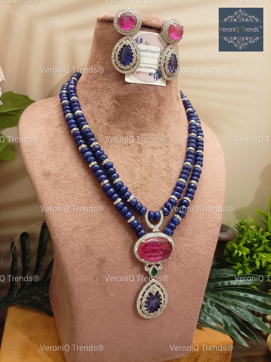 Veroniq Trends-cocktail Style Long Diamond Look Pendant Necklace in ...
