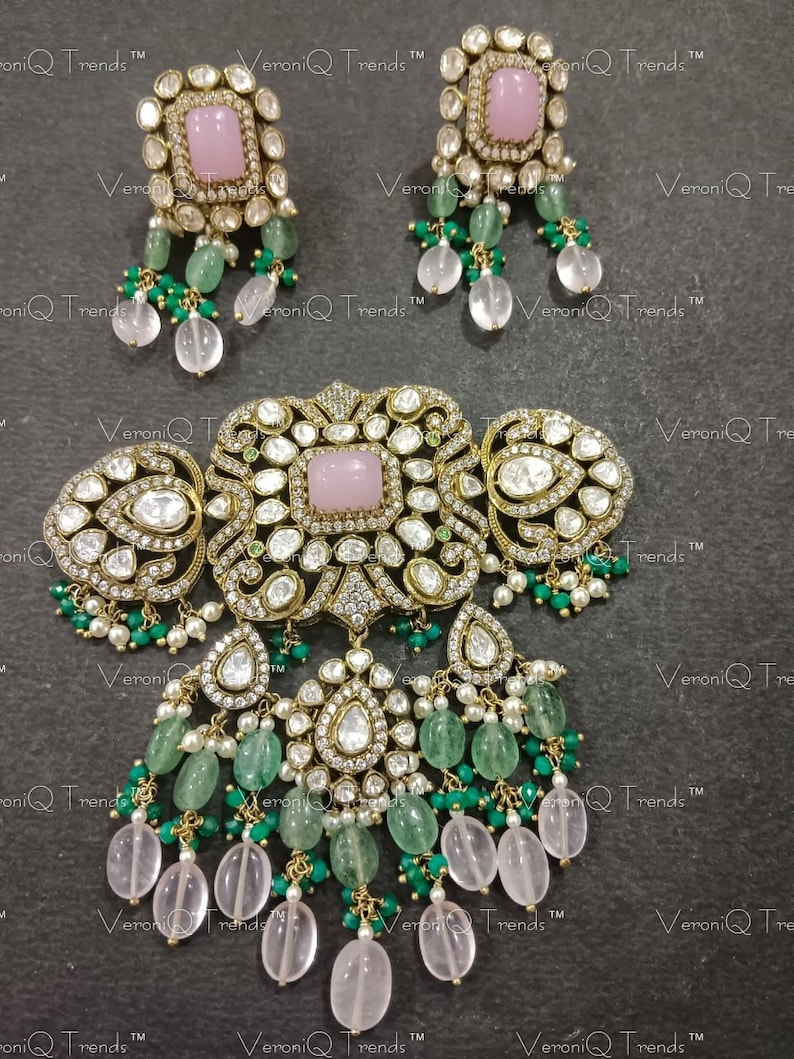 Veroniq Trends-92.5 Silver Moissanite Polki-diamond-victorian - Etsy