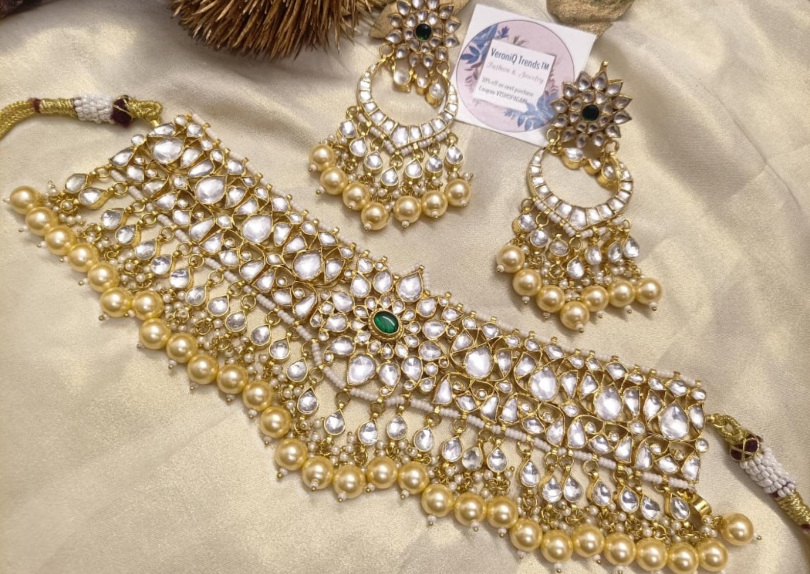 Veroniq Trends-deepika Style Bridal Choker Necklace in Handmade Kundan ...