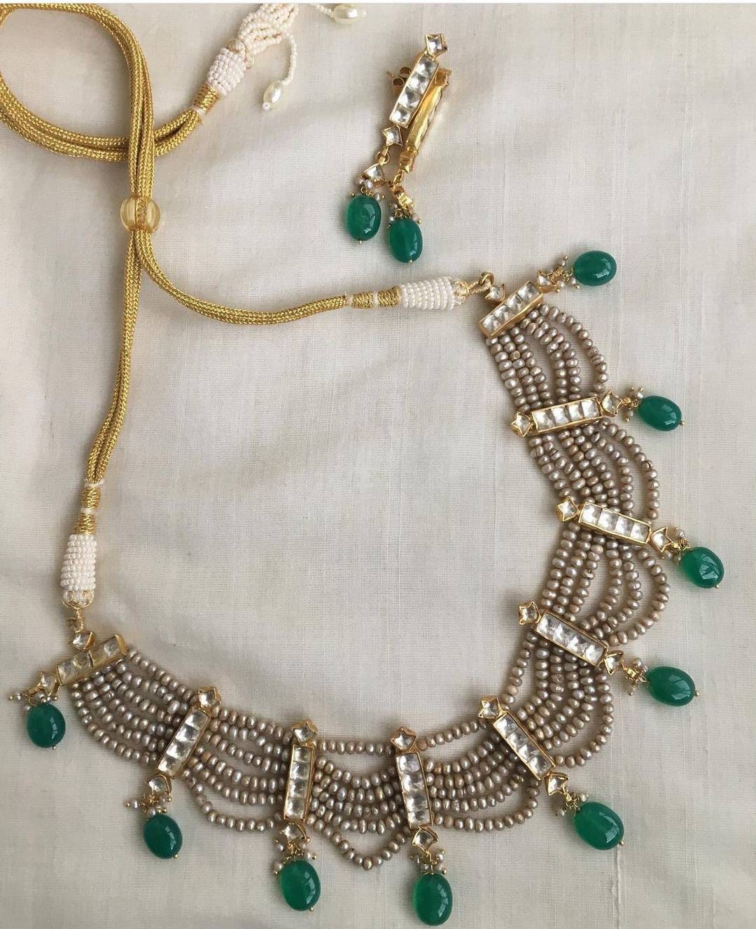 Veroniq Trends-multistrand Fresh Water Pearls-in Handmade Kundan ...