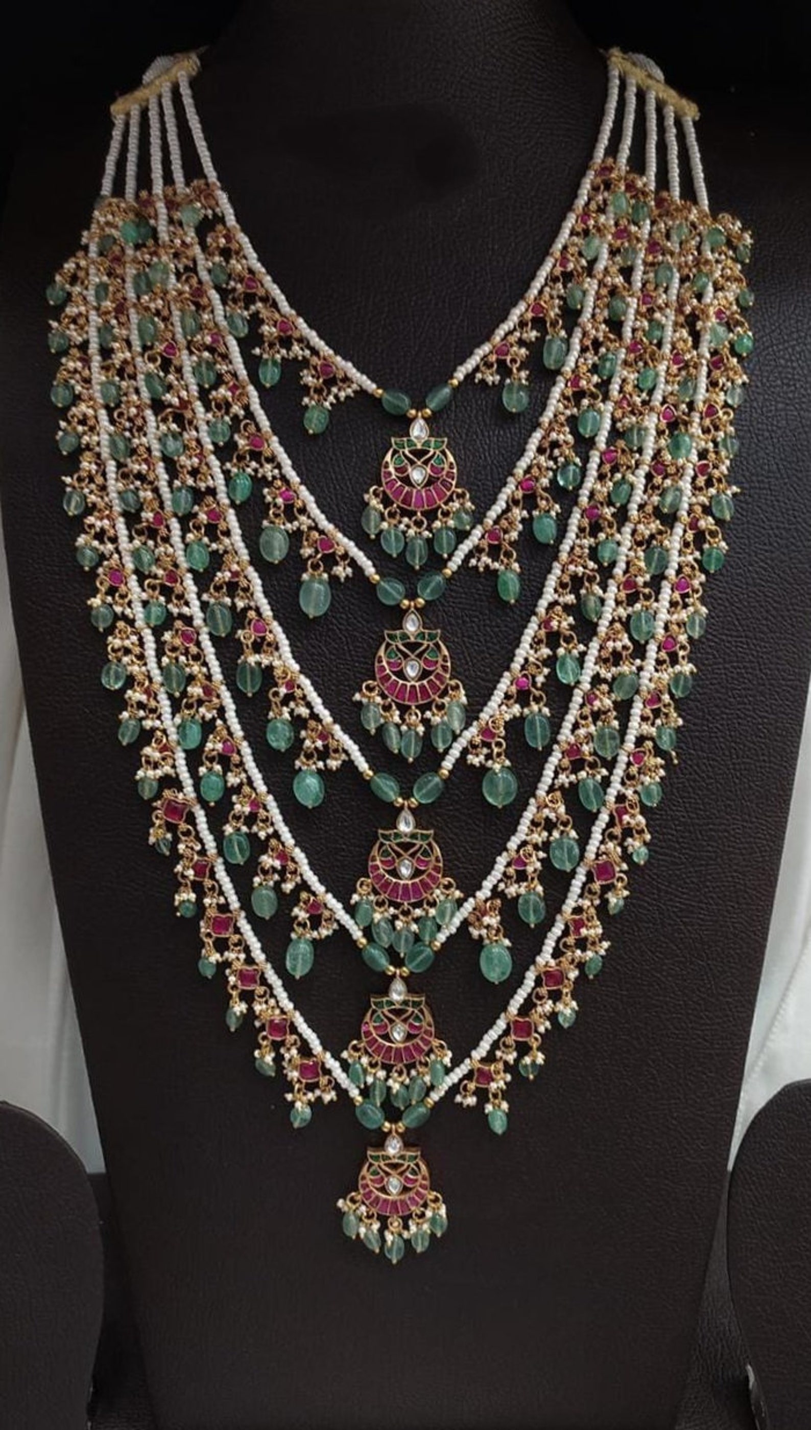 Veroniq Trends-mughal Style Sathlada Necklace Pachi Kundan With ...