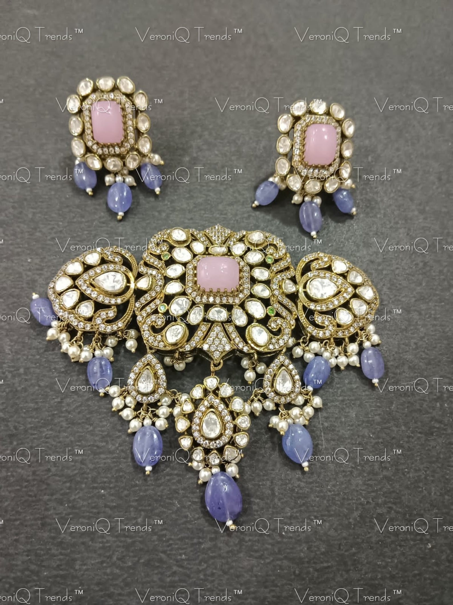 Veroniq Trends-92.5 Silver Moissanite Polki-diamond-victorian - Etsy