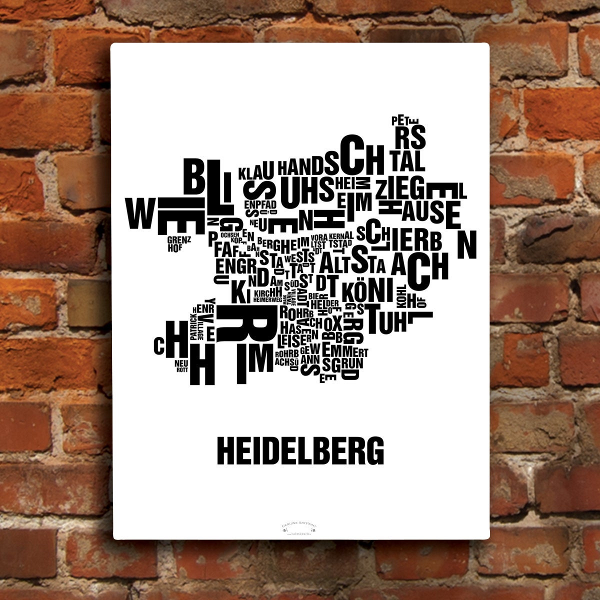HEIDELBERG Letter Location Screen Printing Poster Typography, Typo City ...