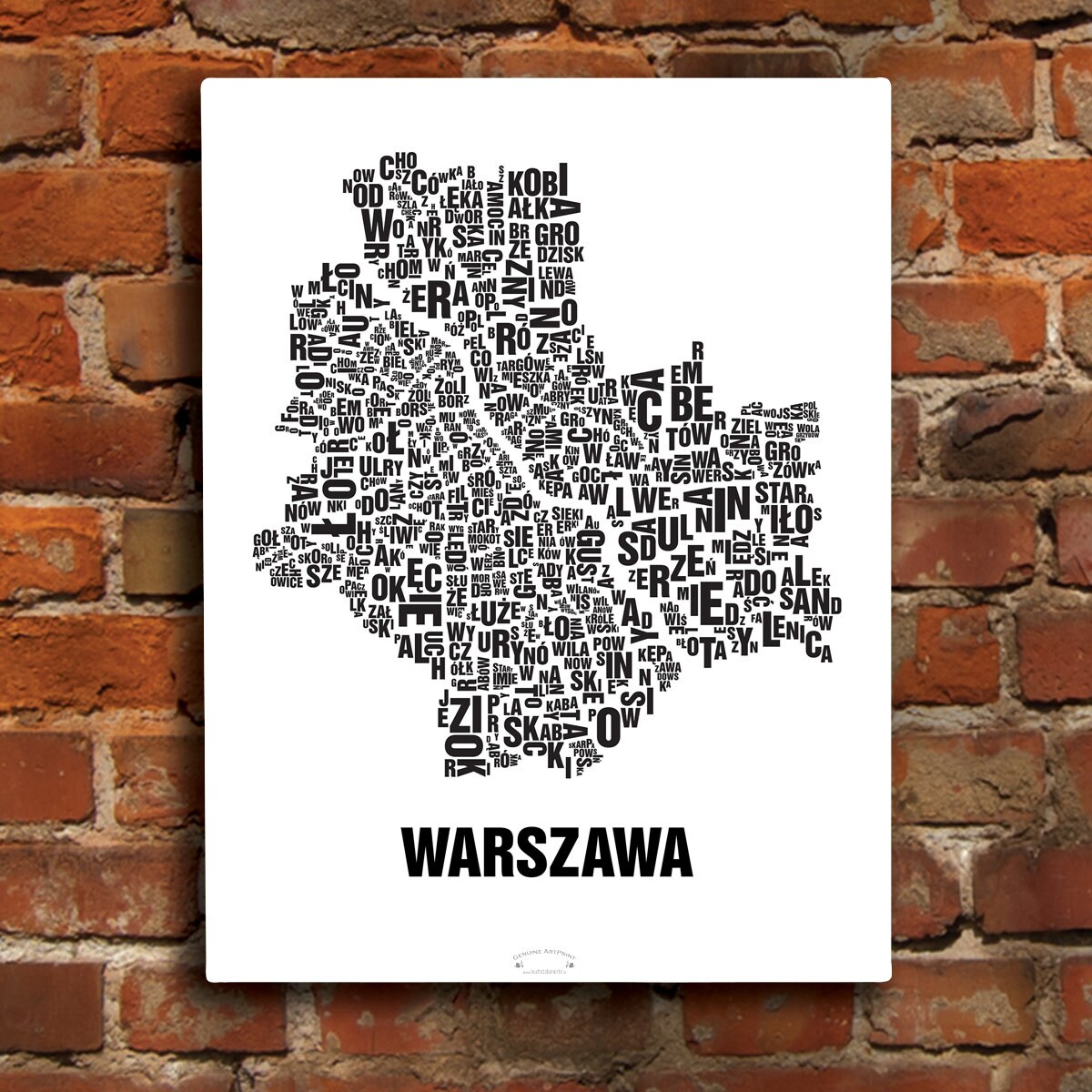 WARSAW Warszawa Letter Location Screen Printing Poster Typography, Typo ...