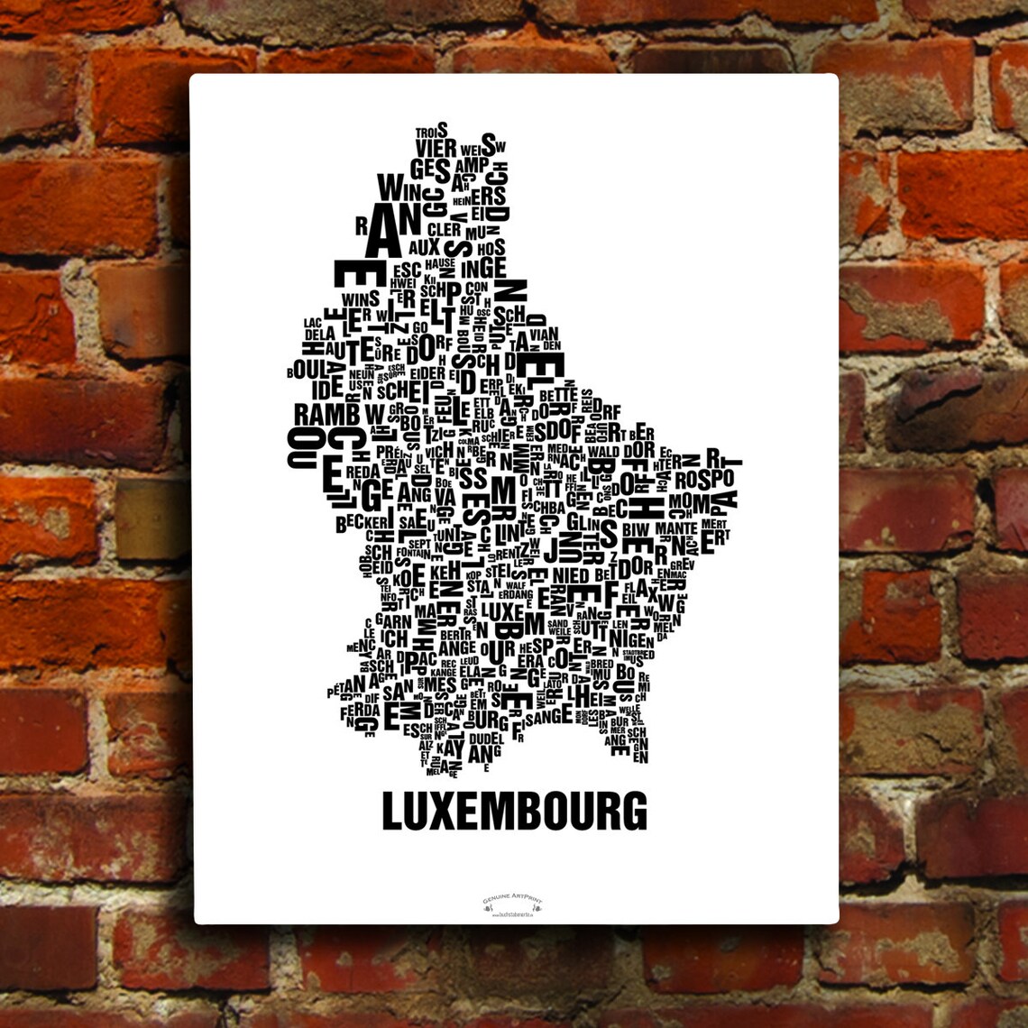 LUXEMBOURG Luxembourg Letter Location Screen Printing Poster - Etsy UK