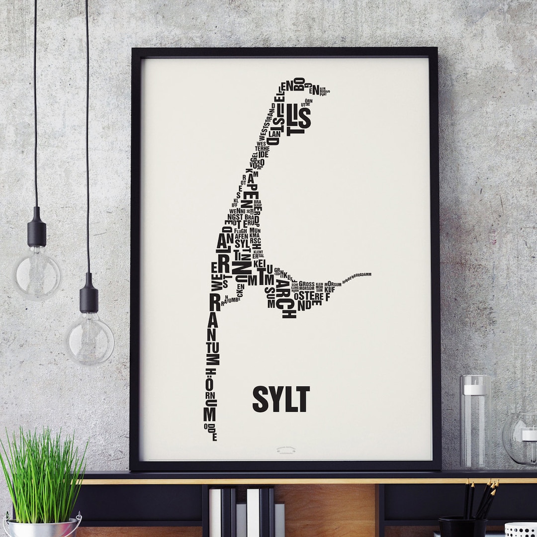 SYLT Letter Location Screen Printing Poster Typography, Typo City Map ...