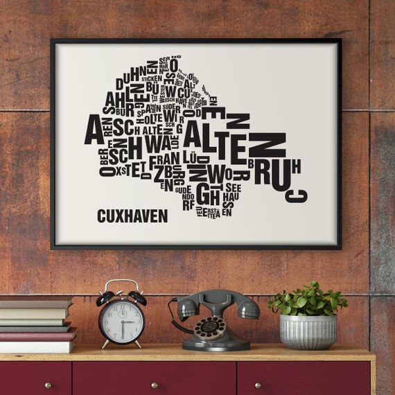 CUXHAVEN Letter Location Screen Printing Poster Typography - Etsy UK