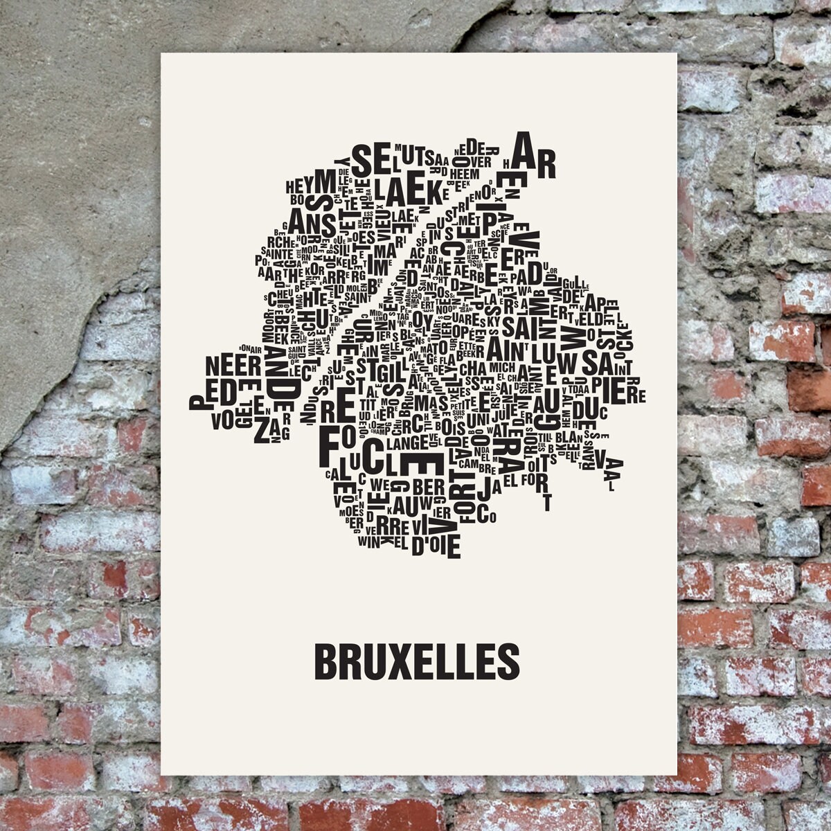 BRUSSELS Brussel Bruxelles Letter Location Screen Printing - Etsy UK