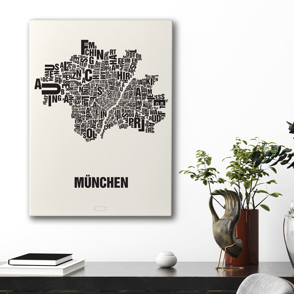 MÜNCHEN Munich Buchstabenort Siebdruck Poster Typografie, Typo ...