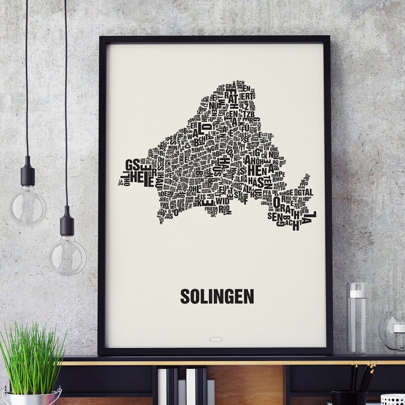SOLINGEN Letter Location Screen Printing Poster Typography, Typo City ...