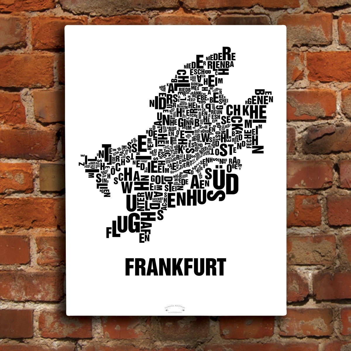 Screenprints Cities Pictures Typo City Map Neighborhoods Graphic ...