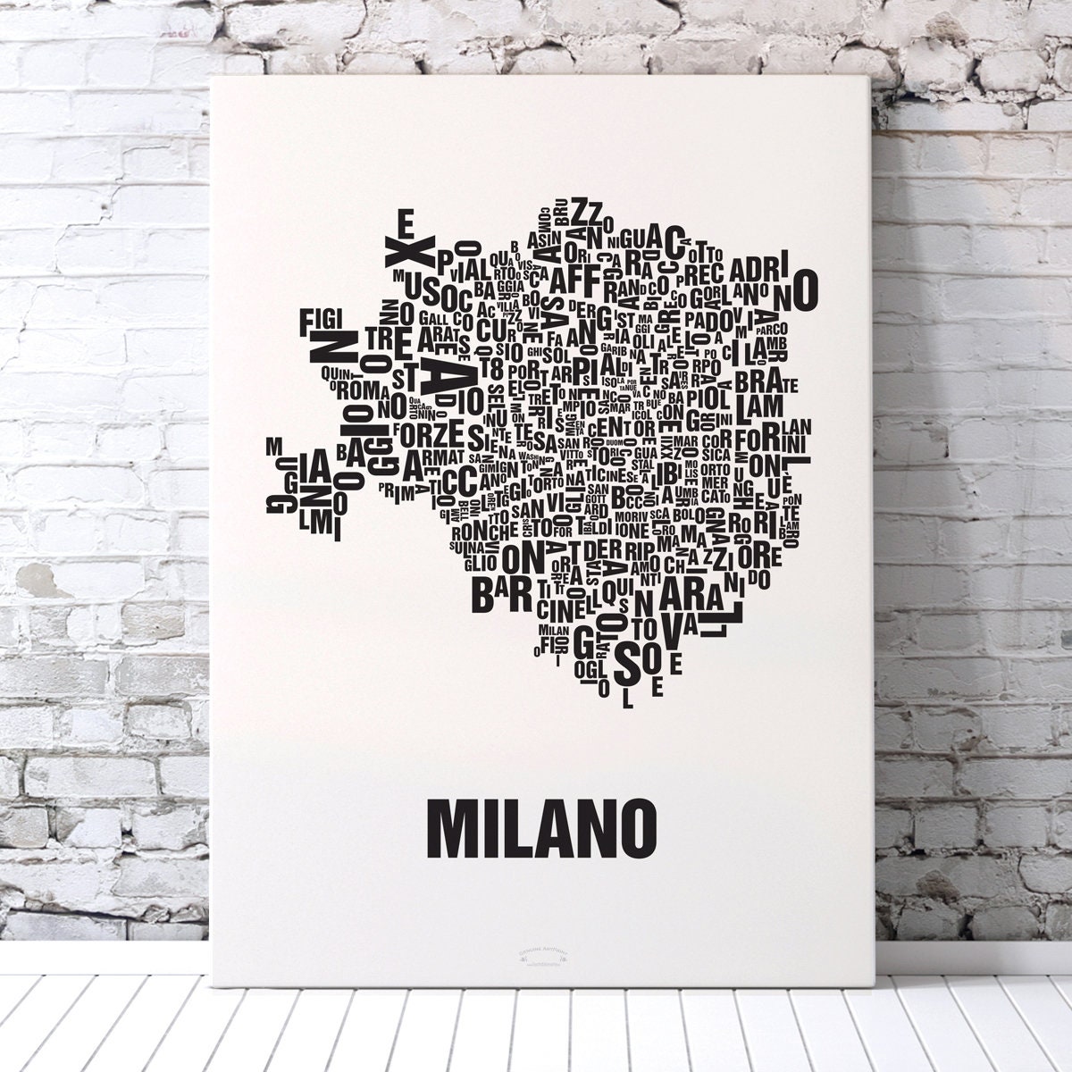 Typo City Map Neighborhoods Graphic Cities Pictures Letters Map Poster ...
