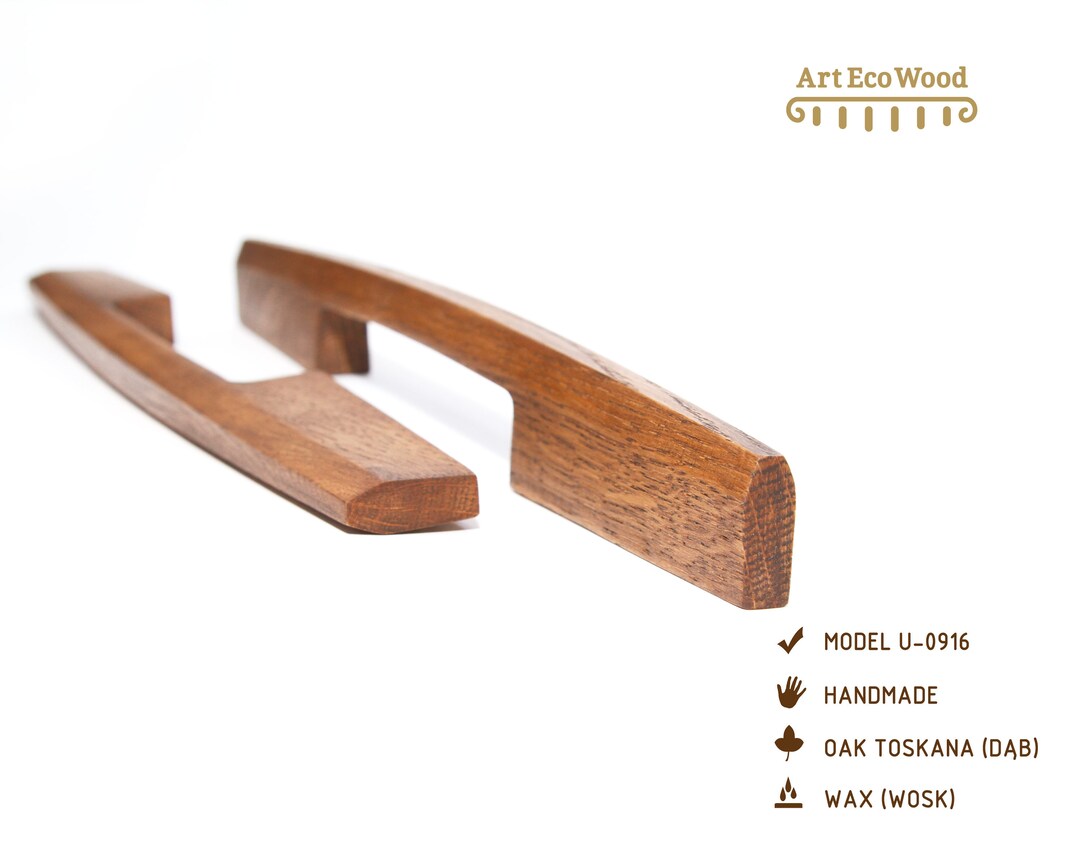 Set Oak Toskana Brown Wood Cabinet Pull. Wooden Handles U-0916 . Modern ...