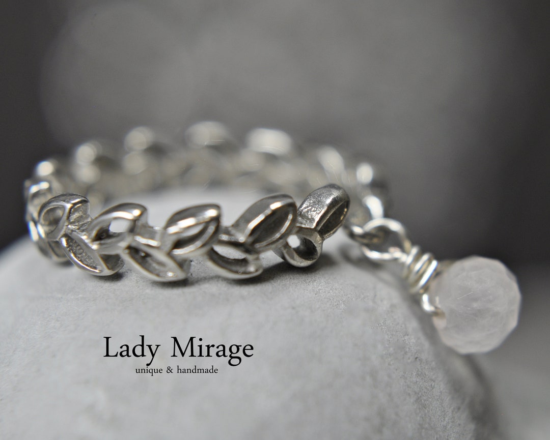 Leaf Ring Silver 925 Narrow Silver Ring Open Dangle Ring - Etsy