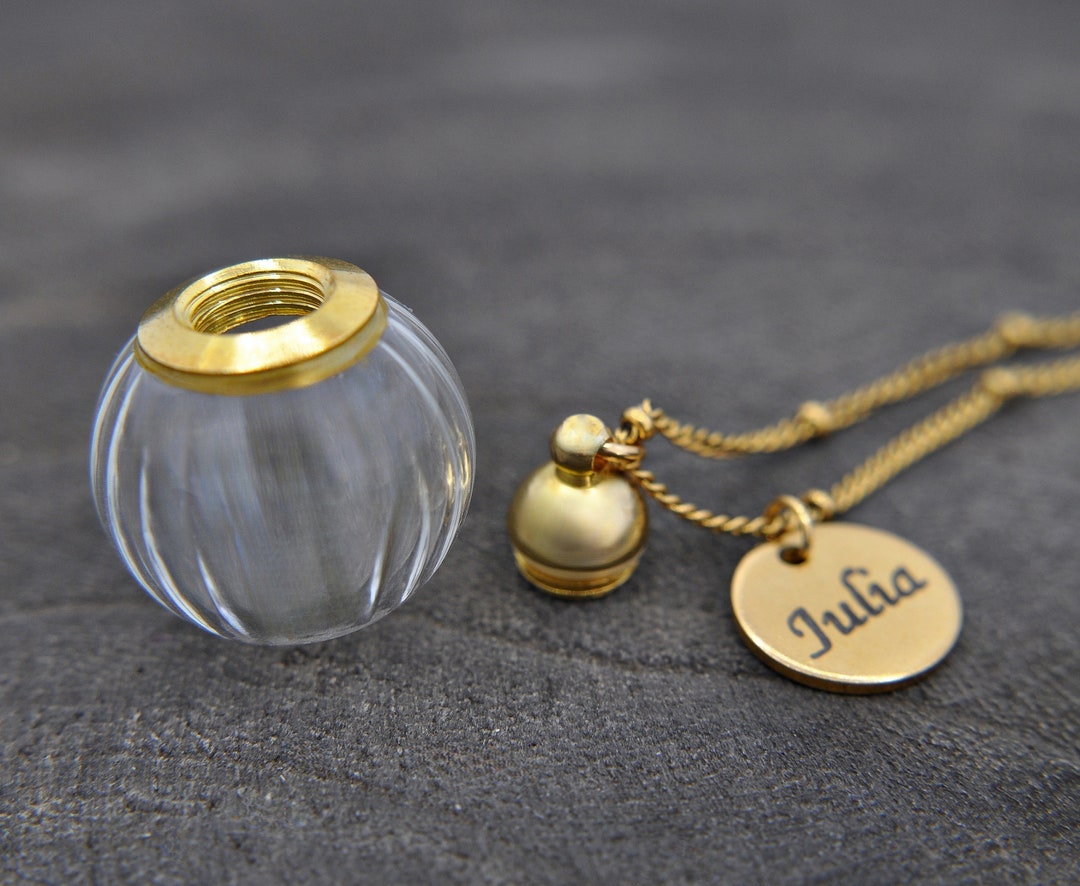 Personalized Gift, Fillable Memory Orb, Custom Engraved Necklace ...