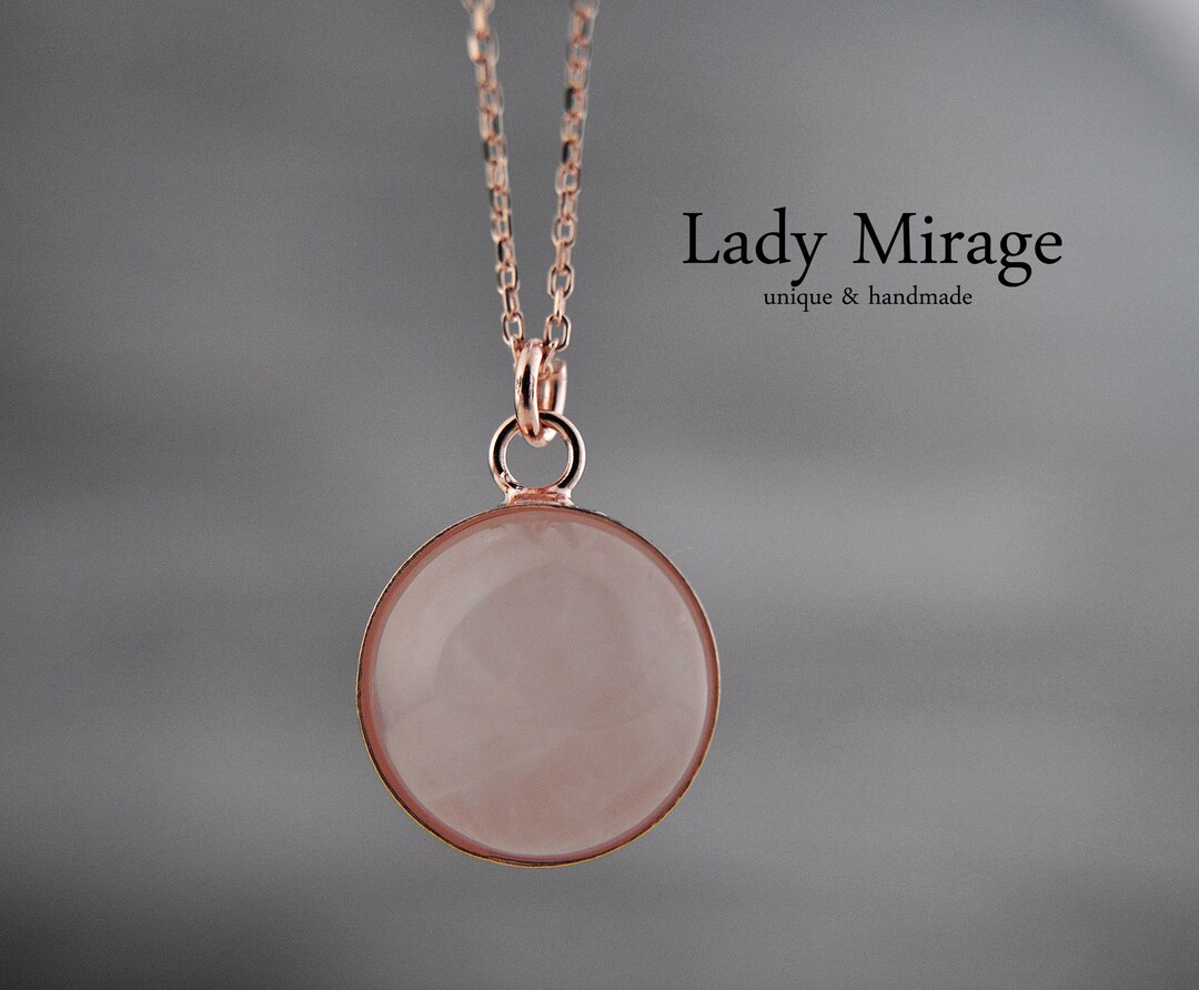 925 Silver - Subtle Rose Quartz in Rose Gold Setting - Handmade Jewelry ...