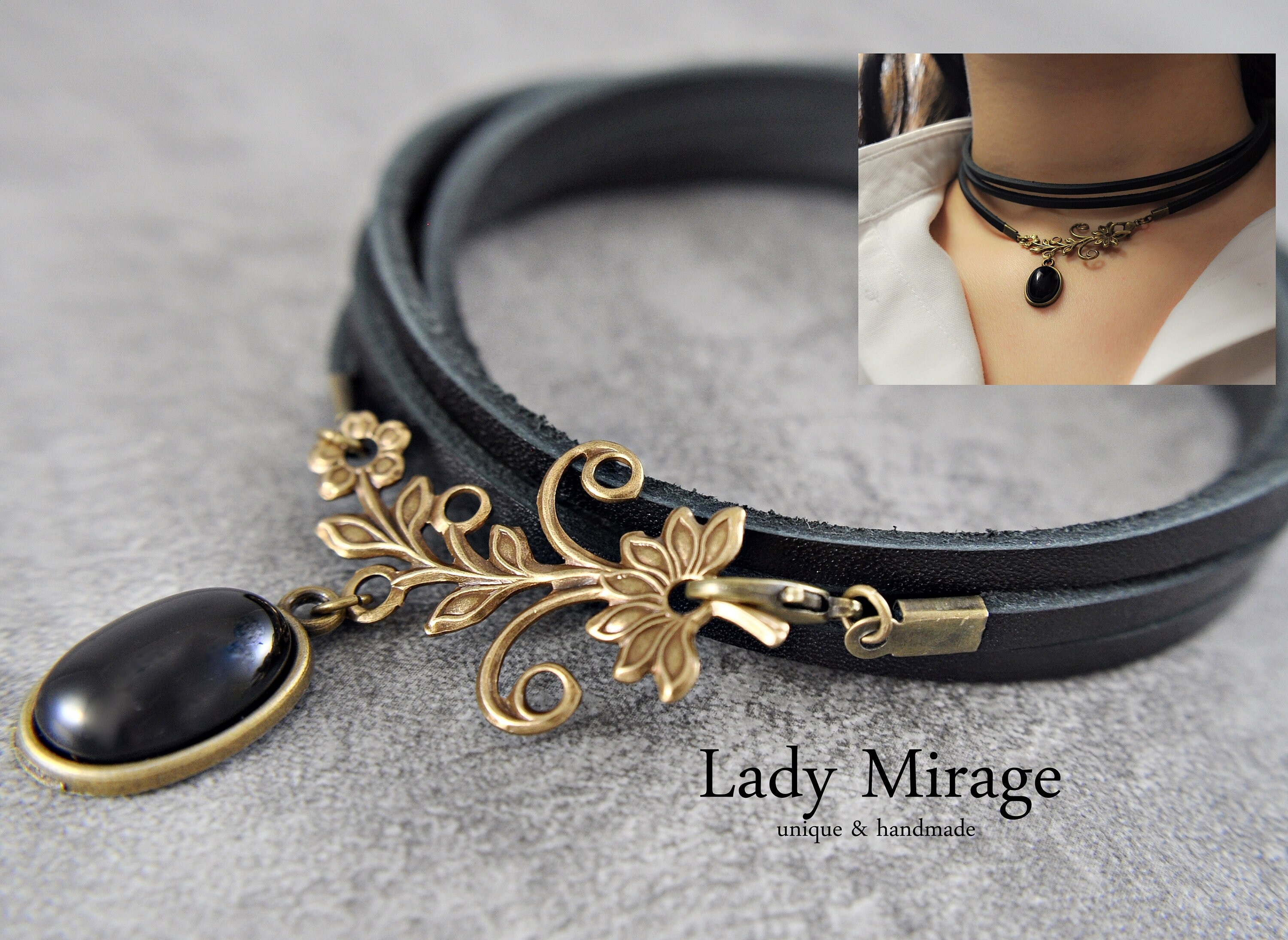 H Leather Choker Spring Dream Jewelry Gift for Her - Etsy