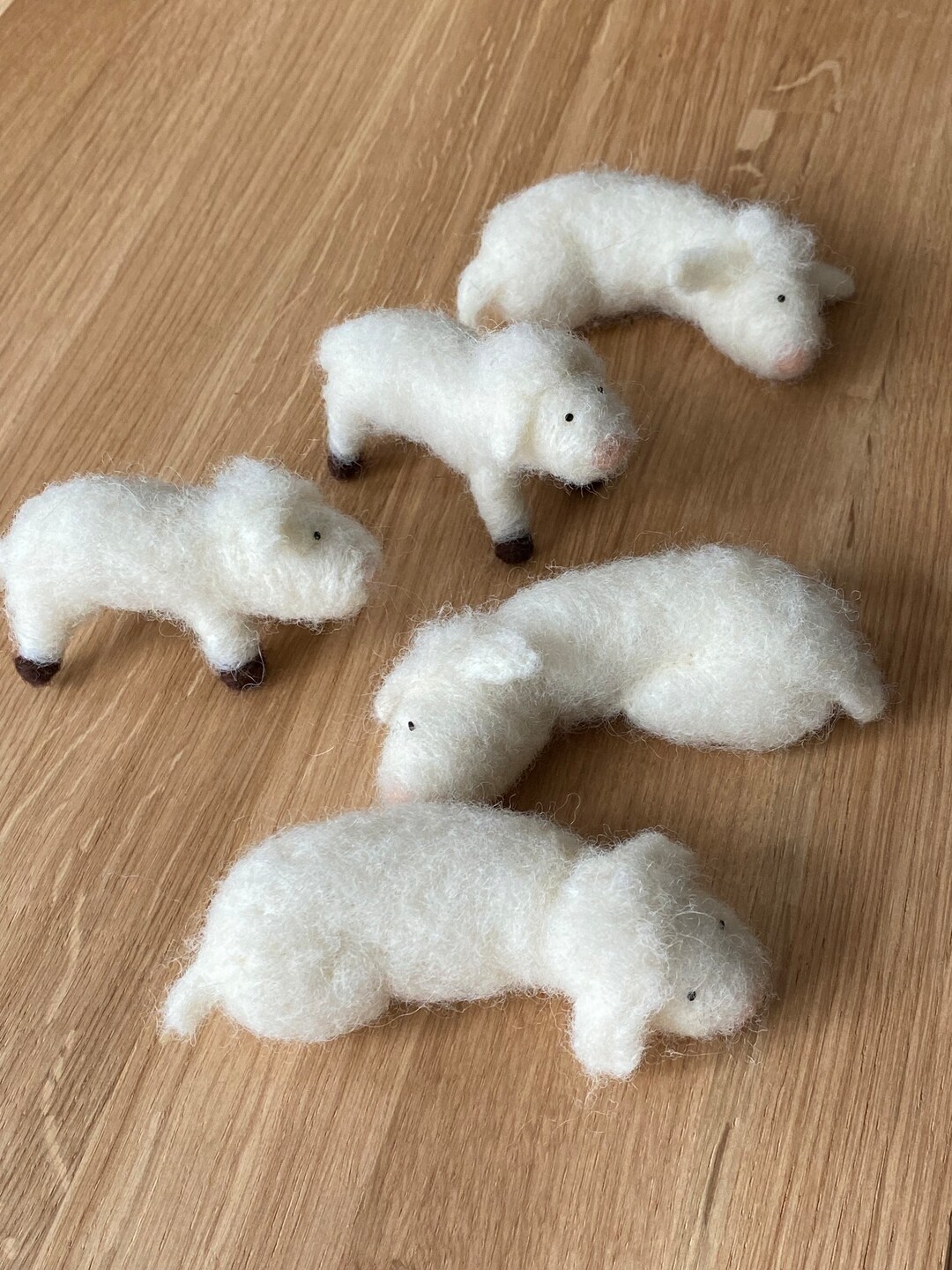 Hand Felted Sheep Flock 5 Pieces / Easter Lamb / Nativity Figure - Etsy