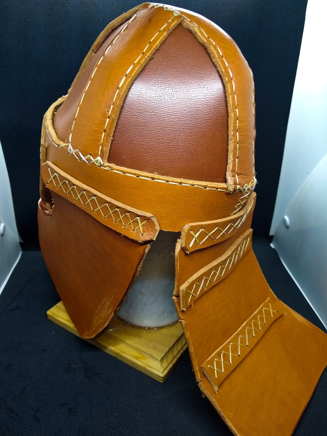Historically Inspired Leather Viking Helmet | Etsy