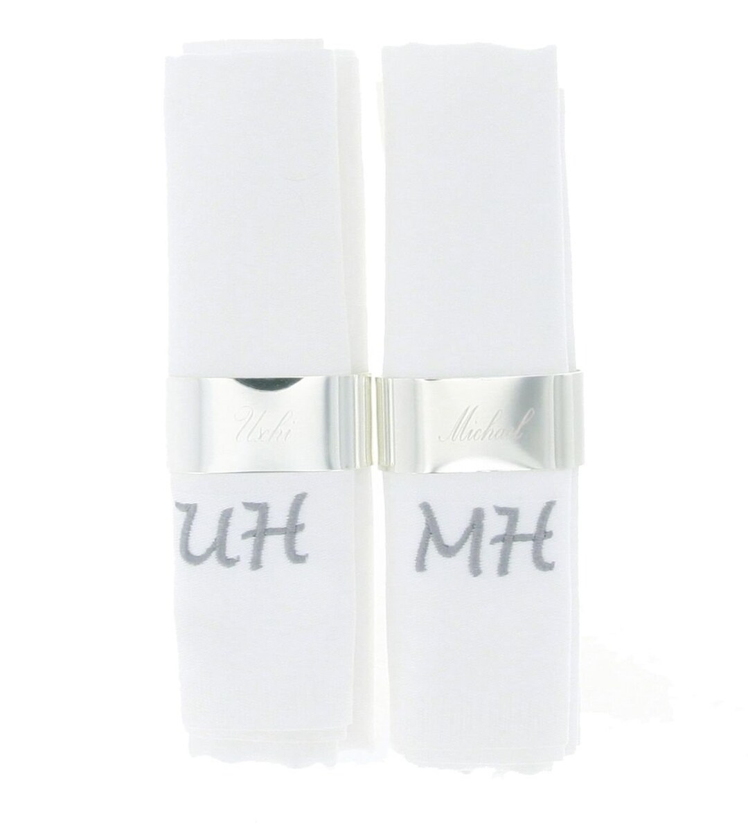 Set of 2 Napkin Rings With Napkins, Napkin Rings Engraved With Names ...