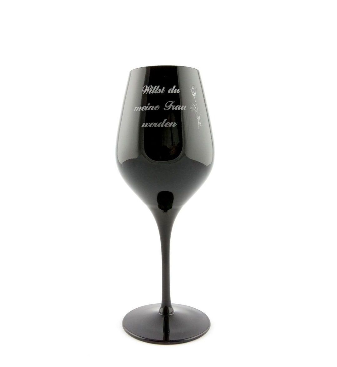 Blind Tasting - Black Wine Glass With Personal Engraving, Custom ...