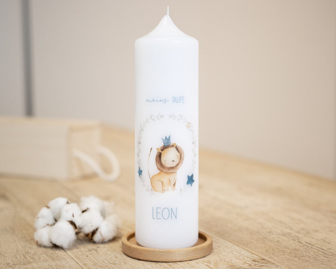Christening Candle Lion Leon Be Cheeky and Wild and Wonderful ...