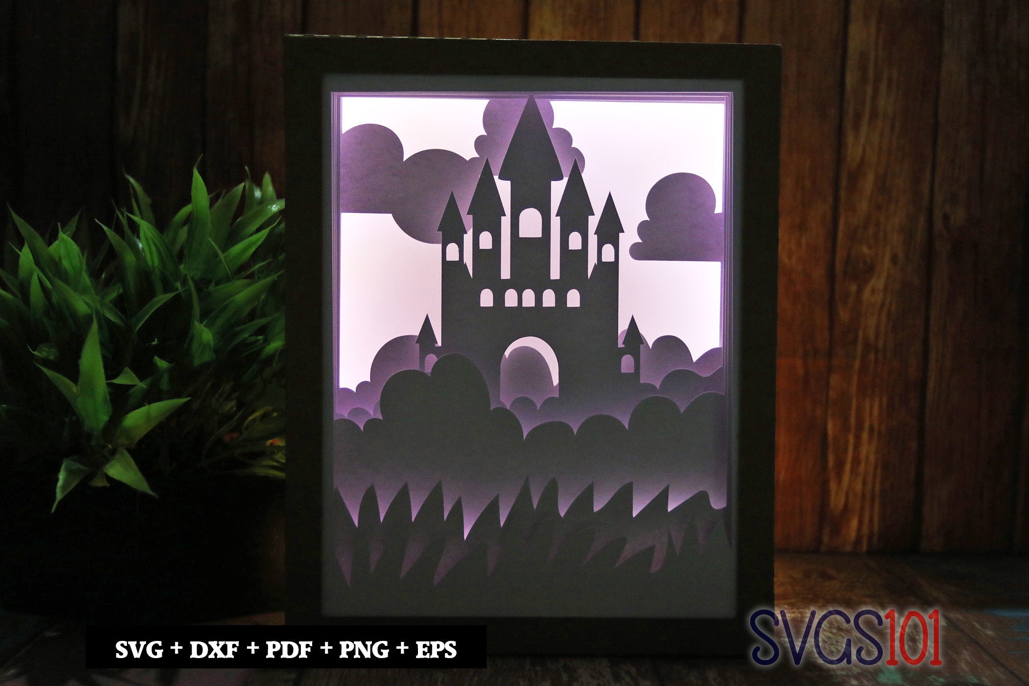 Royal Castle Light Box Template SVG Shadow Box 8x10 Paper - Etsy