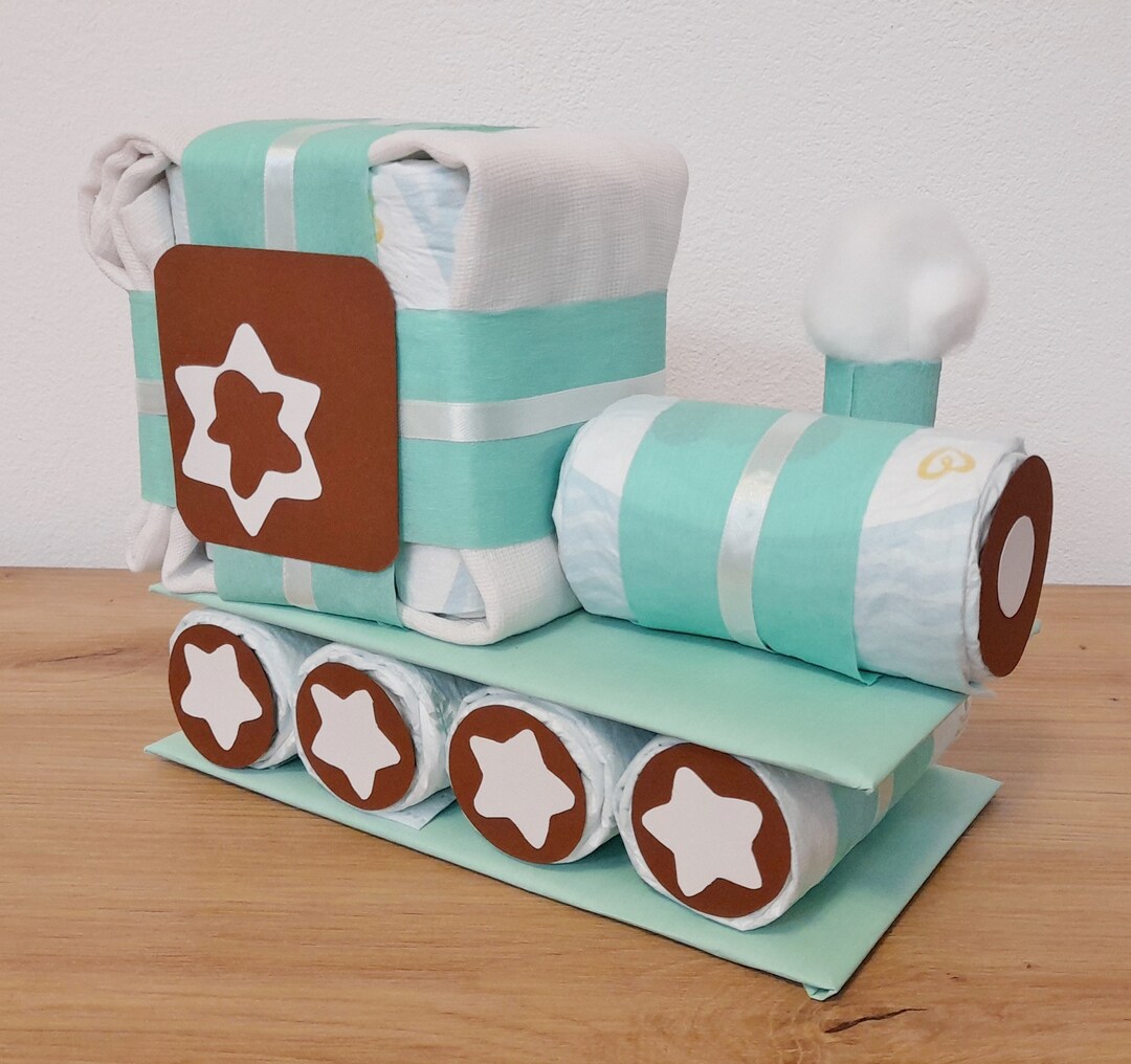Diaper Train. Railway, Diaper Cake, Train, Diaper Locomotive, Diy, Gift ...