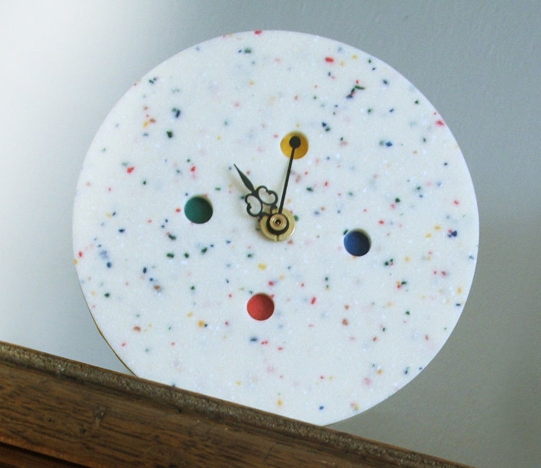 Small, Cute Table Clock With Colorful Dots, Confetti Decor - Etsy