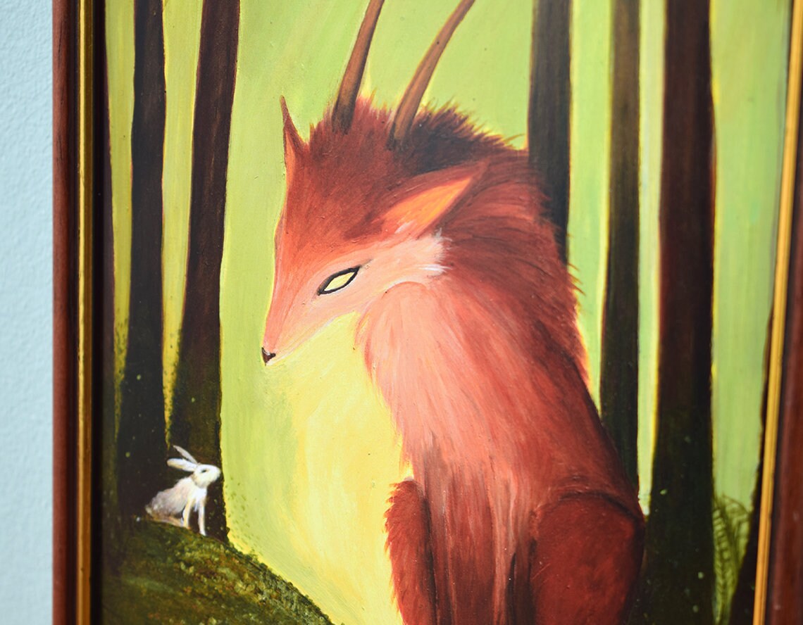 Bunny Mythical Creatures Fairy Tale Forest Illustration Print - Etsy UK